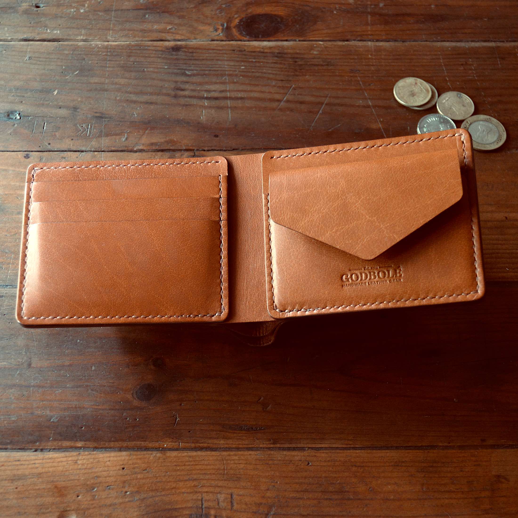 Coin Pocket Wallet in Veg Tan Leather | Handmade Luxury – Godbole Gear